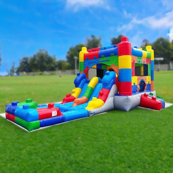LEGO Blocking Bouncy Castle Slide combo Mutifunction Bounce House ...