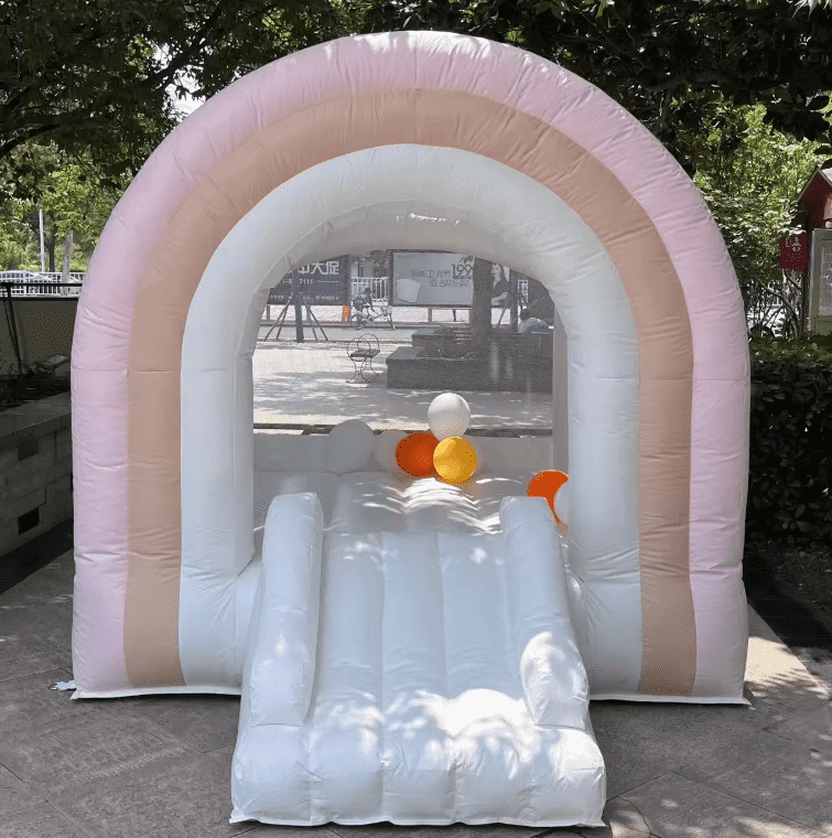 Mini Rainbow PVC Commercial Pink Bounce House Toddler rainbow jumping ...