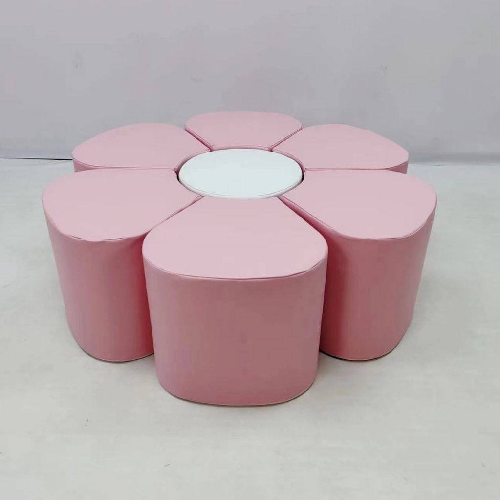 Soft Play Foam Pink Daisy Flower Stools soft chair Children's Home ...