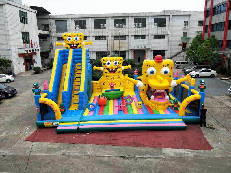 Inflatable cartoon Spongebob Playground Theme park inflatable park Big ...