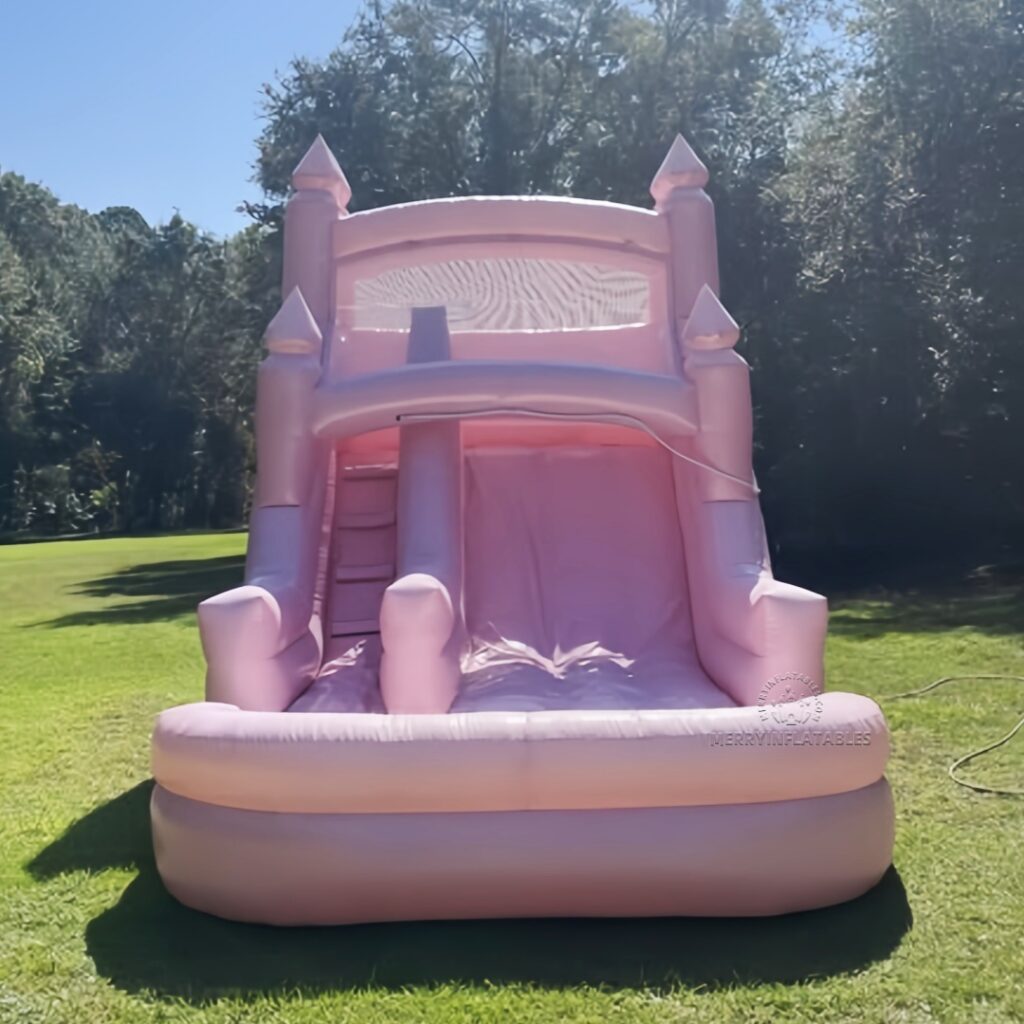 Pink Mega Water Slide Giant Pastel Dual Lane Water Playground Splash ...