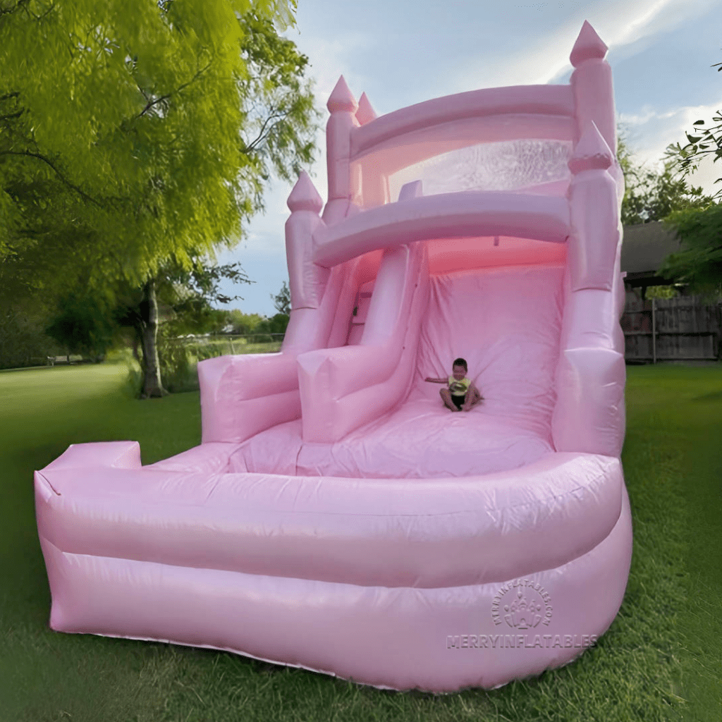 Pink Mega Water Slide Giant Pastel Dual Lane Water Playground Splash ...