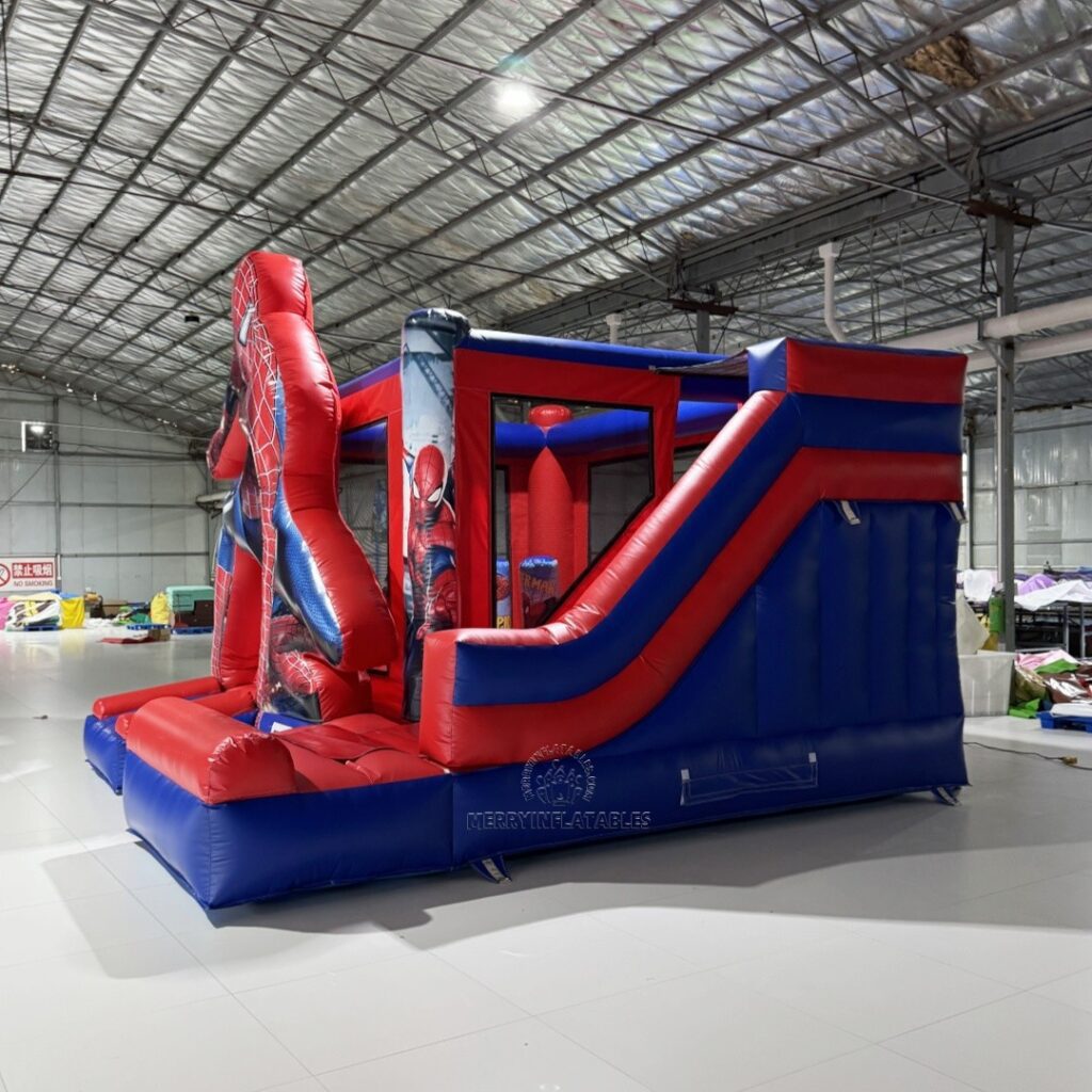 Spiderman Theme Boy's Jumping Castle Inflatable Slide Combo Bounce ...