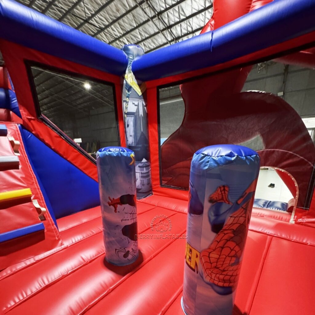 Spiderman Theme Boy's Jumping Castle Inflatable Slide Combo Bounce ...