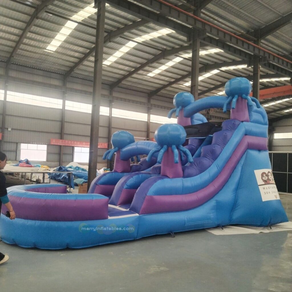 Octopus Water Slide Inflatable Slide Dual Lanes Octopus Water Splash ...