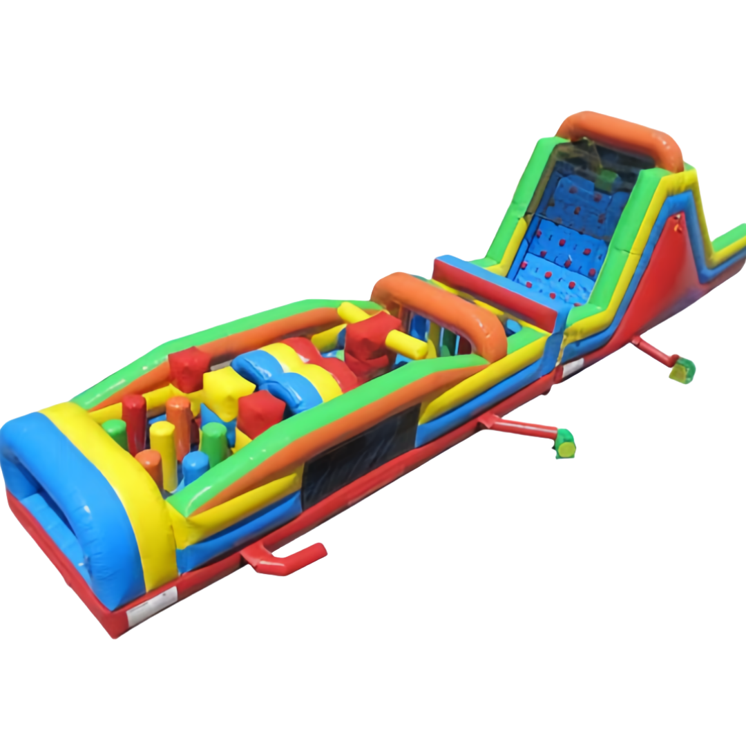 Rainbow Obstacle Course Inflatable Playground Bouncy castle climbing ...