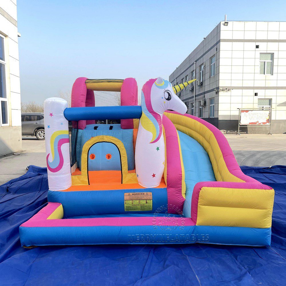 Mini unicorn Water slide portable splash pool water playground ...