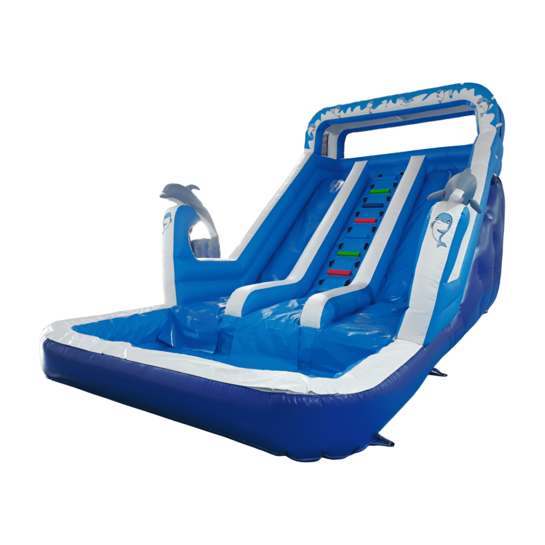 Dolphin Water Slide Giant Water slide inflatable slide summer pool ...