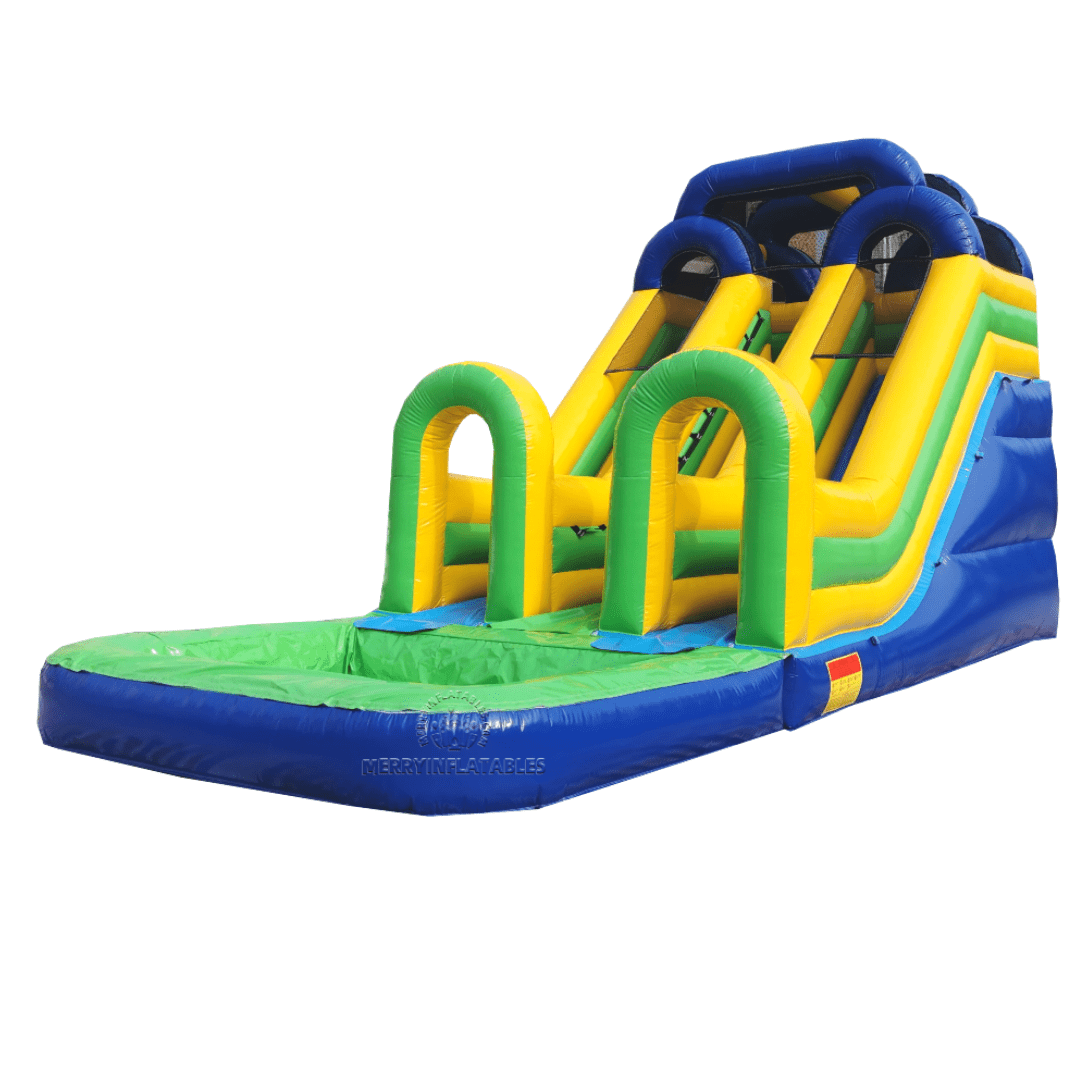 Inflatable Water Slide Water Playground Water Park with Double Swimming ...