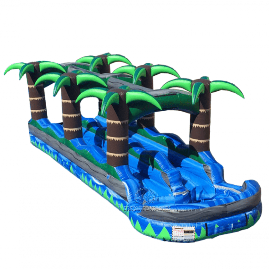 Tropical Inflatable Dual Lane Run N Splash Slip N Slide Dual water ...