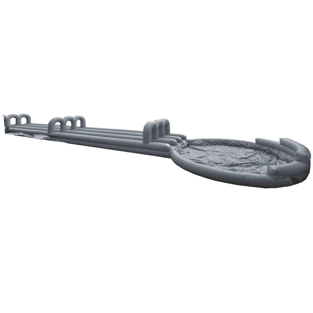 Gray Long Dual Lane Slip N Slide Splash Pool Water Park Swimming pool ...