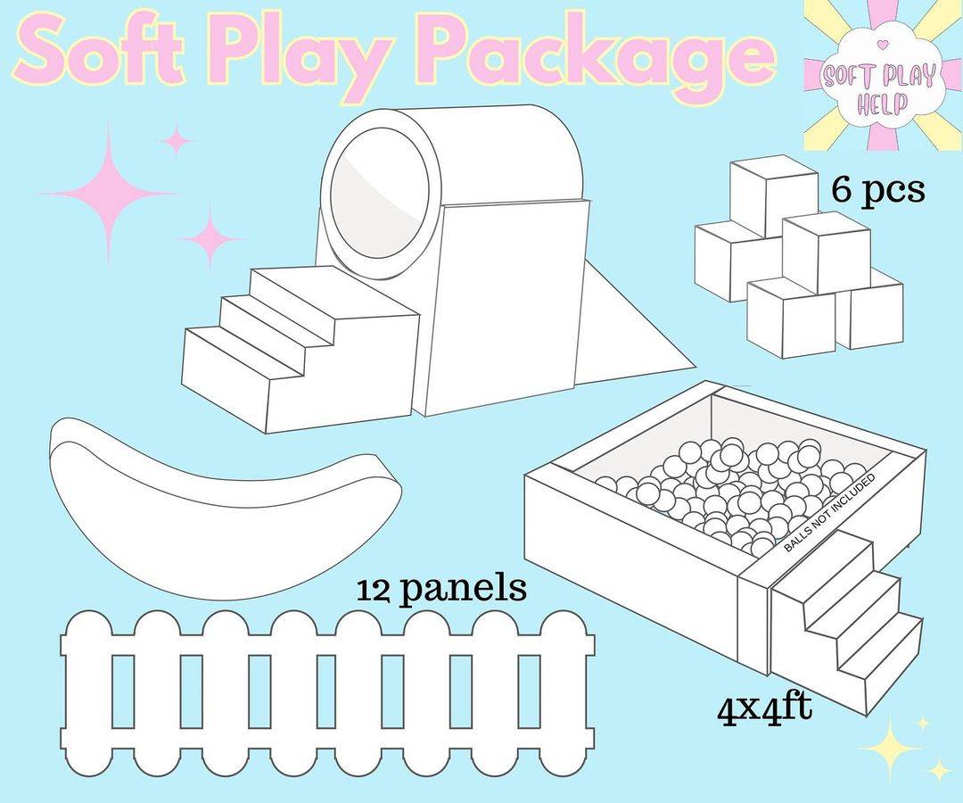 Soft Playground sets Package White color pastel soft play - Factory ...