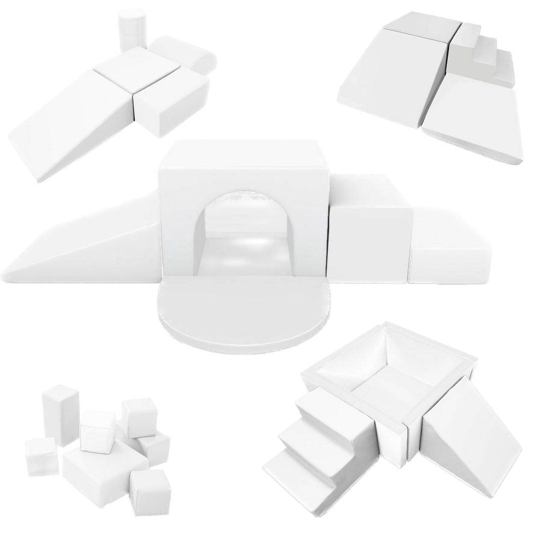 White Soft Play Set Tunnel Climber Blocks Ball pit Soft Play set up ...