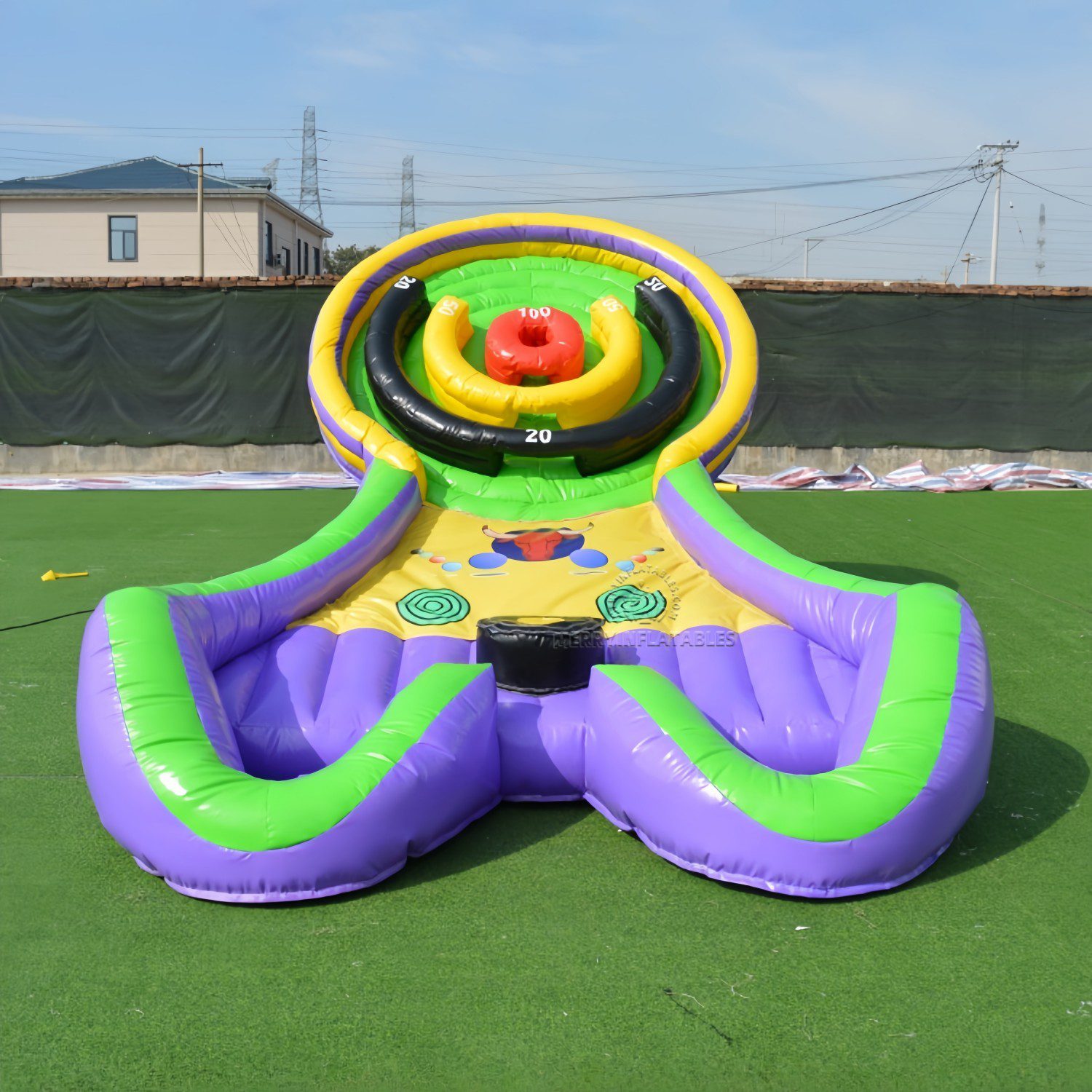 Inflatable Carnival Game kids interactive throwing game bulls eye ball ...
