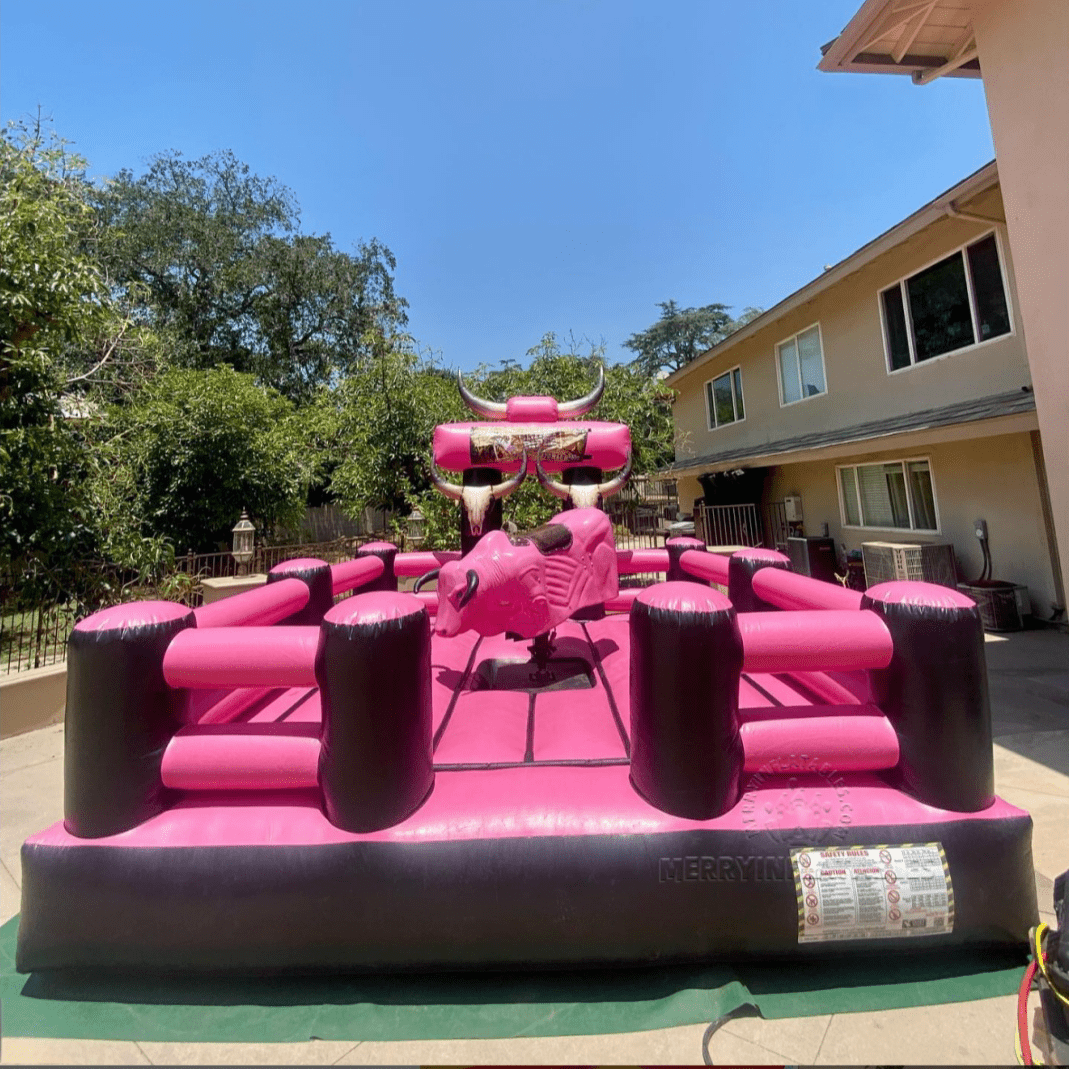 Pink Bull Mechanical Rodeo Bull Inflatable Bull Rider Mechanical 5x5m ...