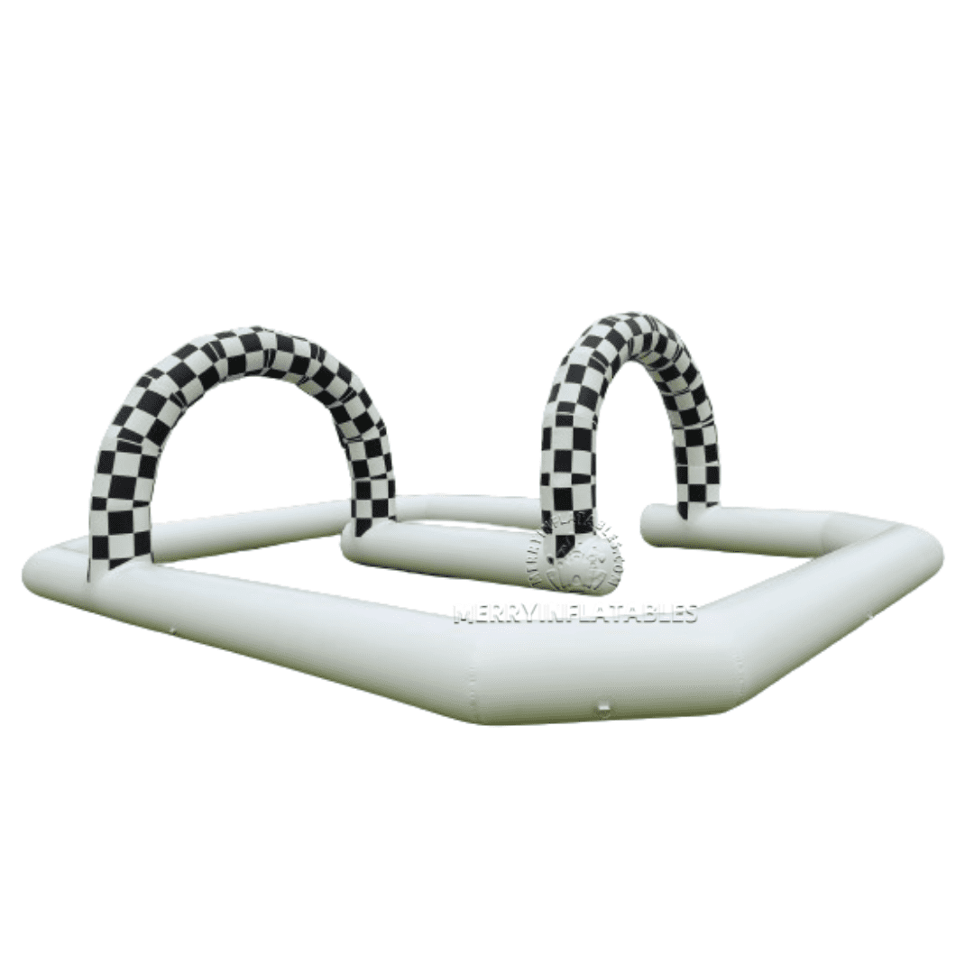 Inflatable White Race Bumper Race Car Track Go Kart Track Inflatable ...