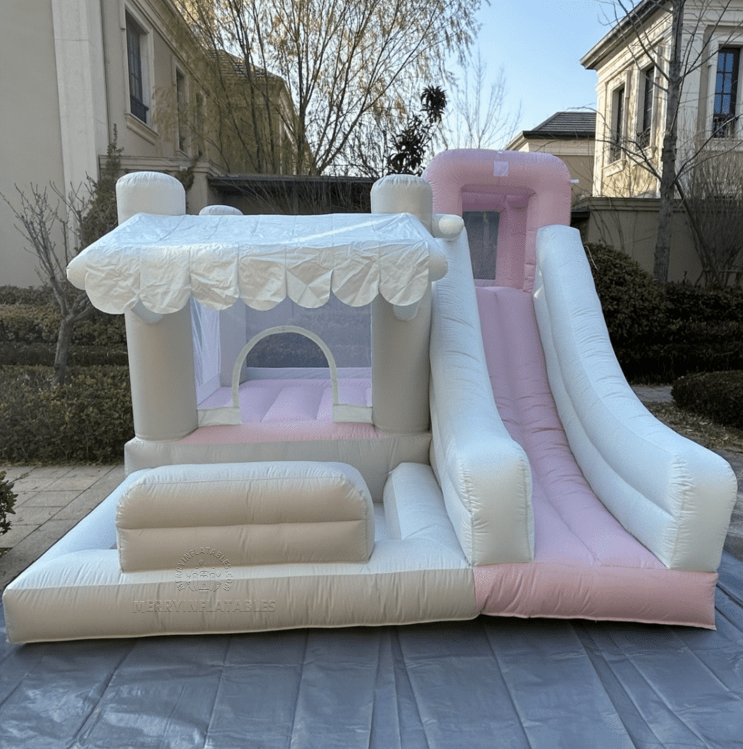 Luxy Pink Girls Pastel Colo Toddler Bounce House For Kids Mini slide ...