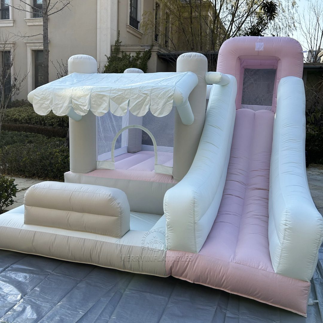 Luxy Pink Girls Pastel Colo Toddler Bounce House For Kids Mini slide ...
