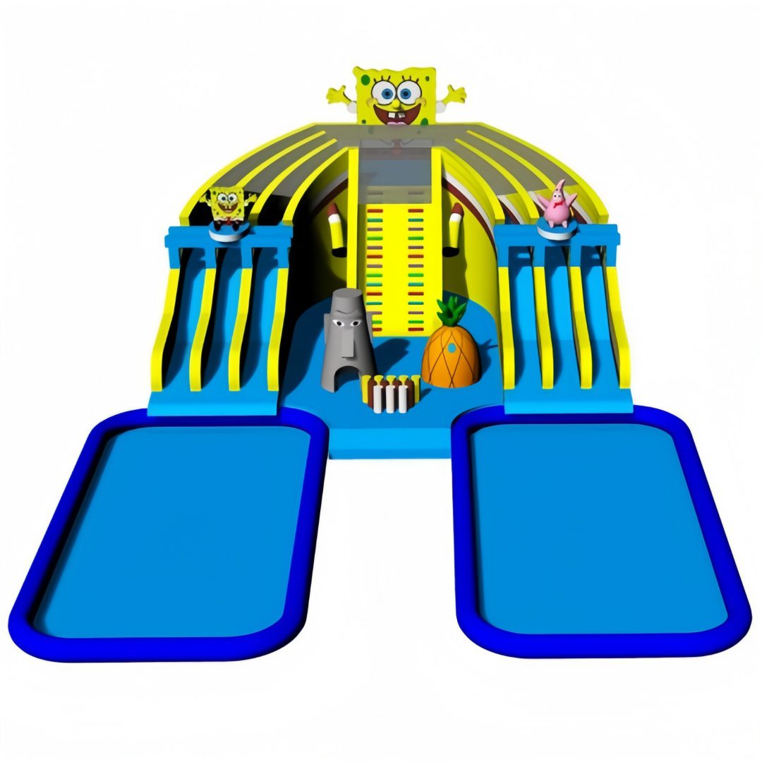 Ground Inflatable Spongebob Water Slide Water Playground Water Park ...