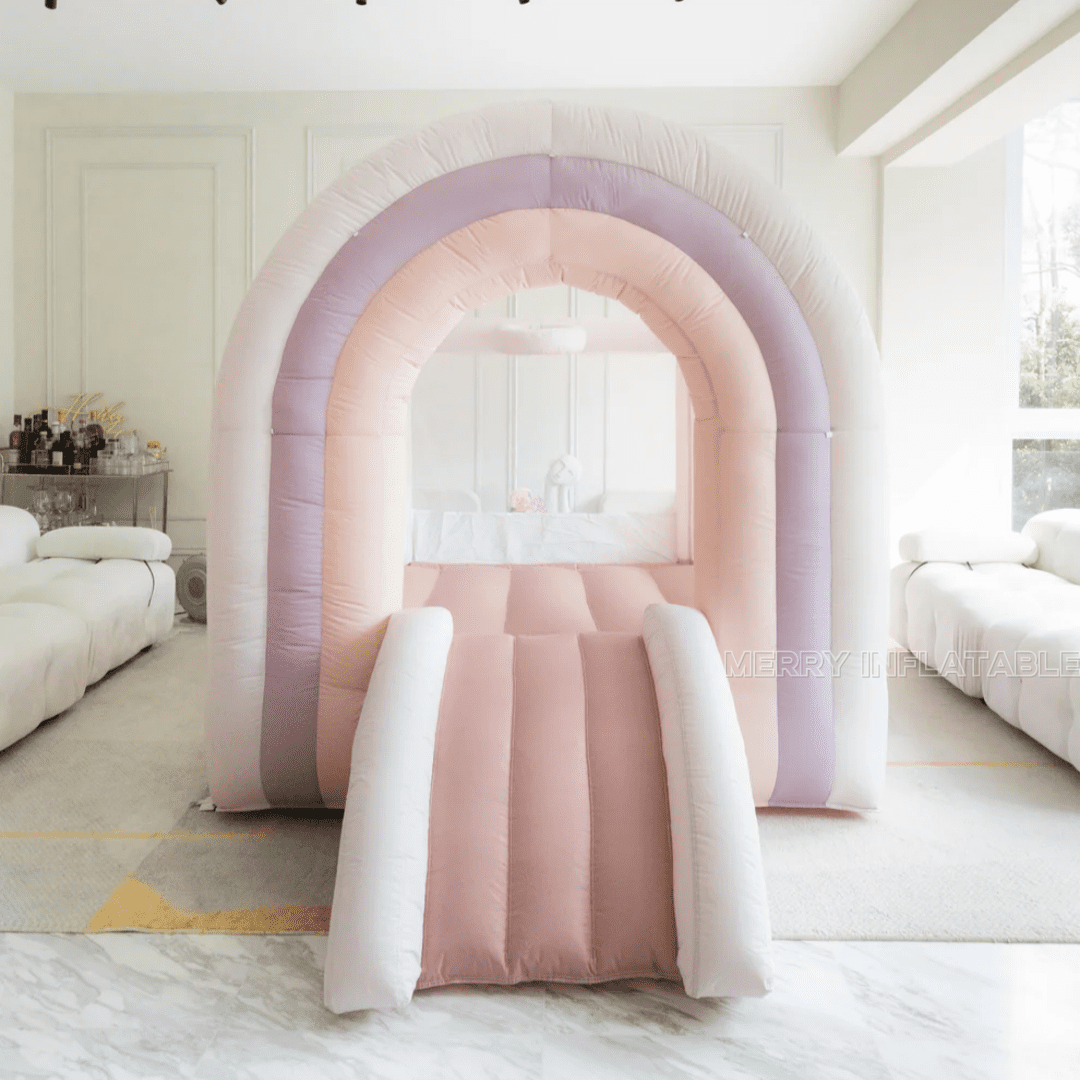 Mini Toddler Pastel Pink Rainbow indoor Bounce House jumping castle ...