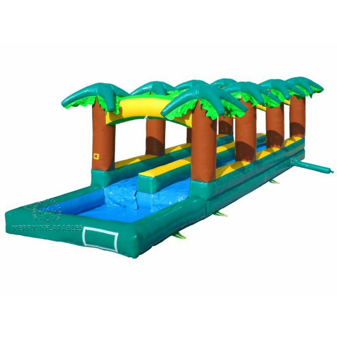 Tropical Inflatable Dual Lane Run N Splash Slip N Slide Dual water ...