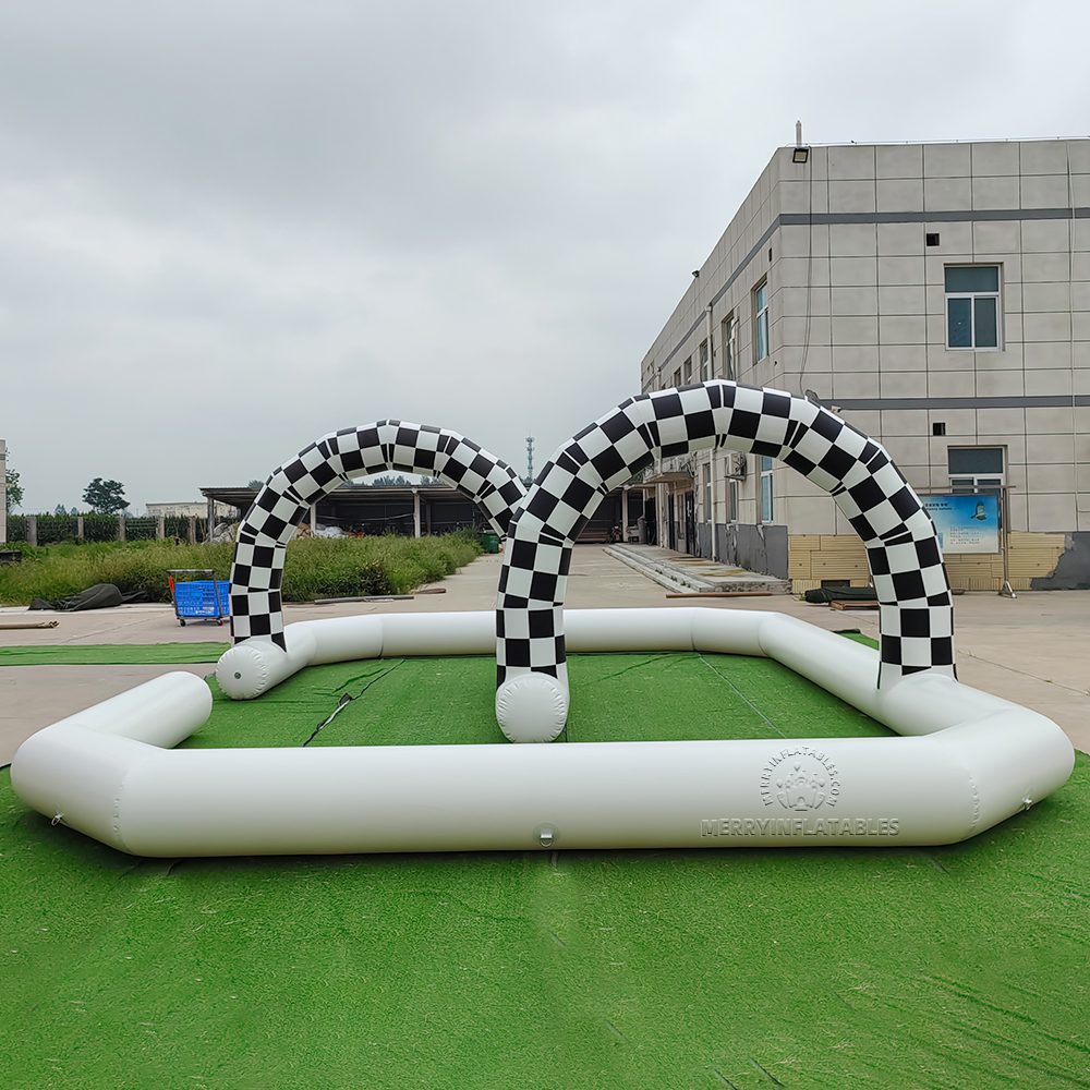 Pista de carreras inflable hermética con parachoques, pista de karts ...