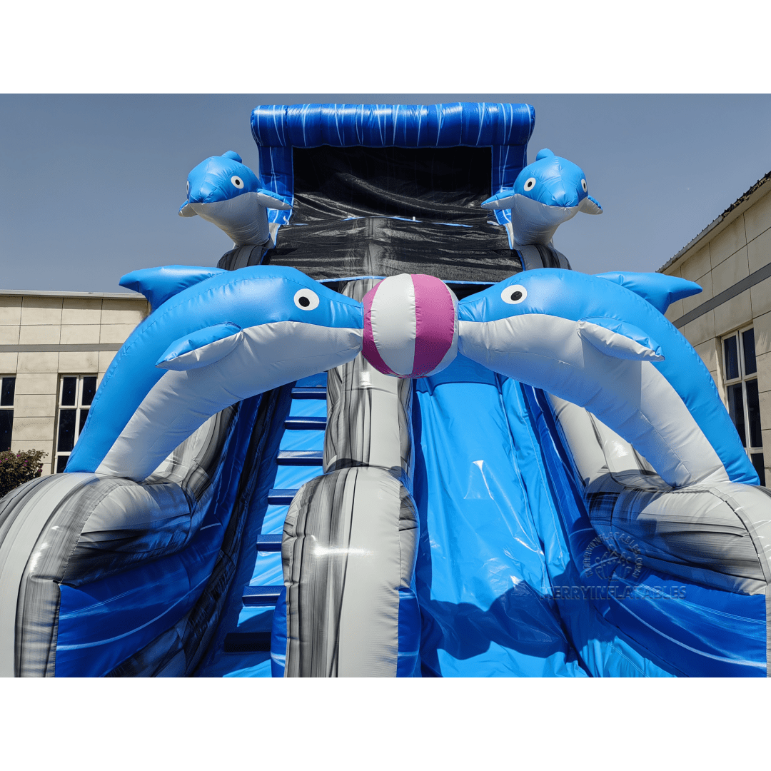 Dolphin Water Slide Giant Water slide inflatable slide with splash pool ...