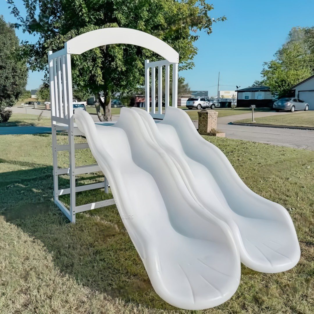 Soft Play PE Double Slides with Double Support Standing Playground ...