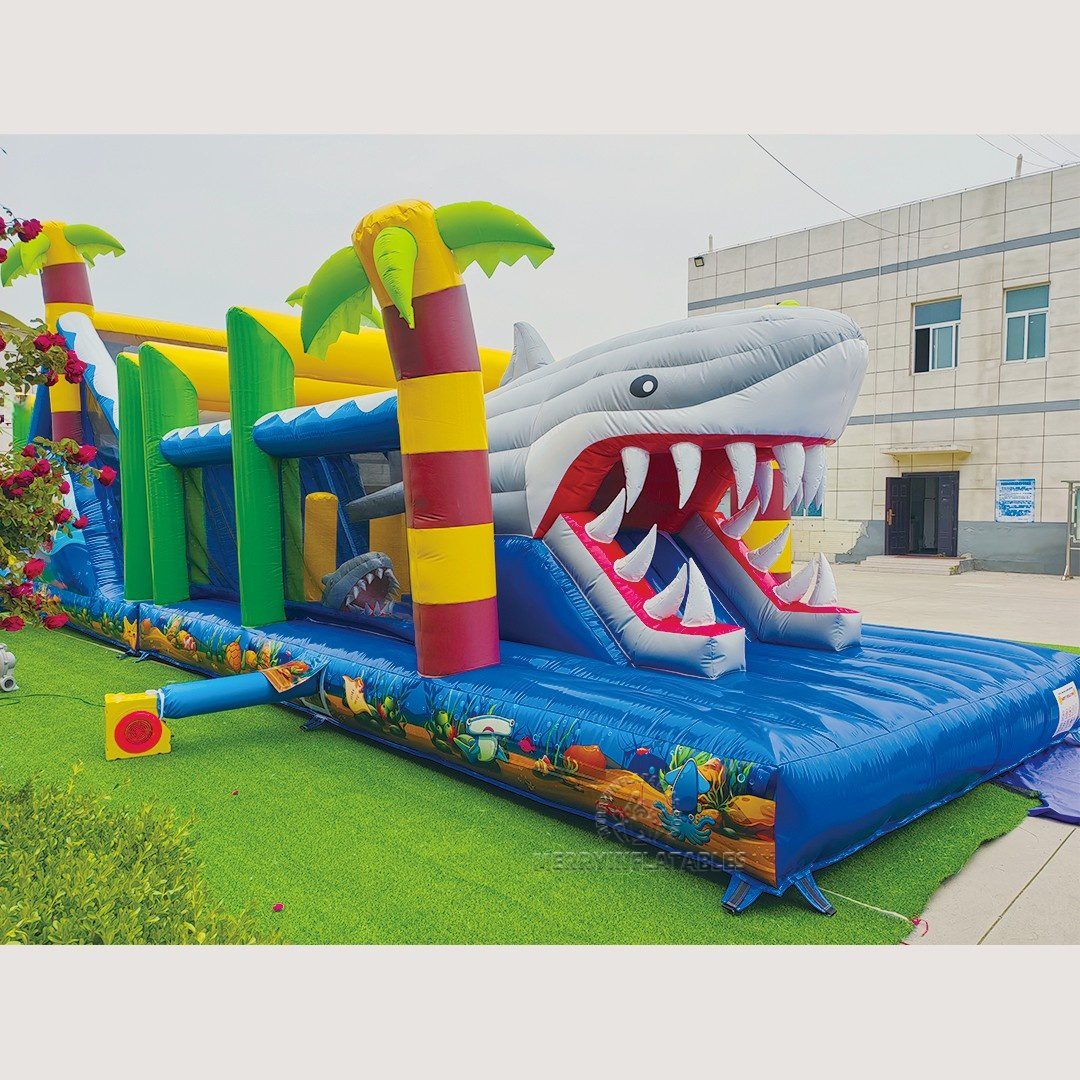 Giant Shark Obstacle Course Inflatables Games Race Challenge Juegos ...