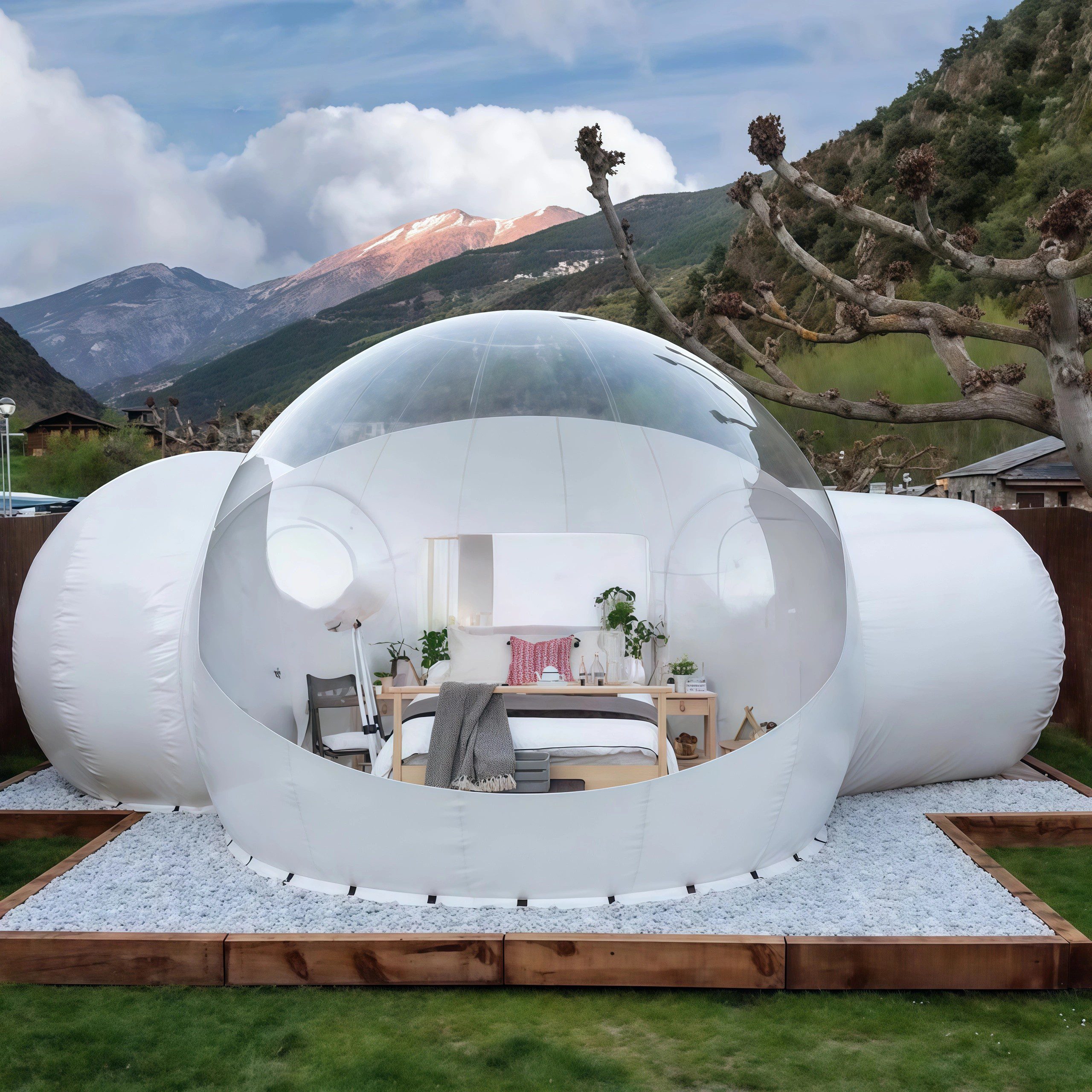 Resort Hotel Clear Air Dome Inflatable Glamping Bubble Tent with ...