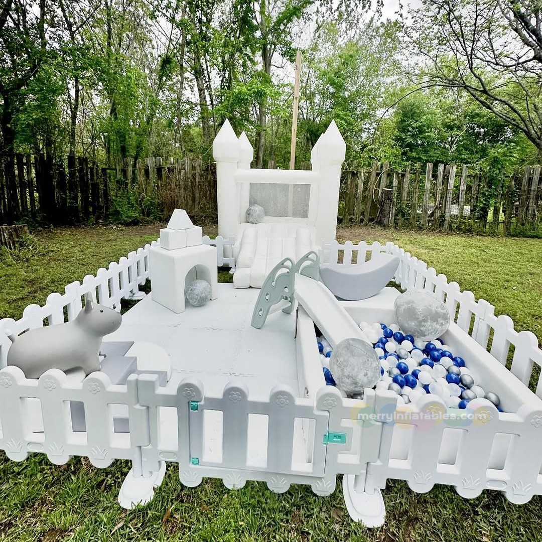 White Classic Soft Playground Toddler Soft Play Equipment Size ...