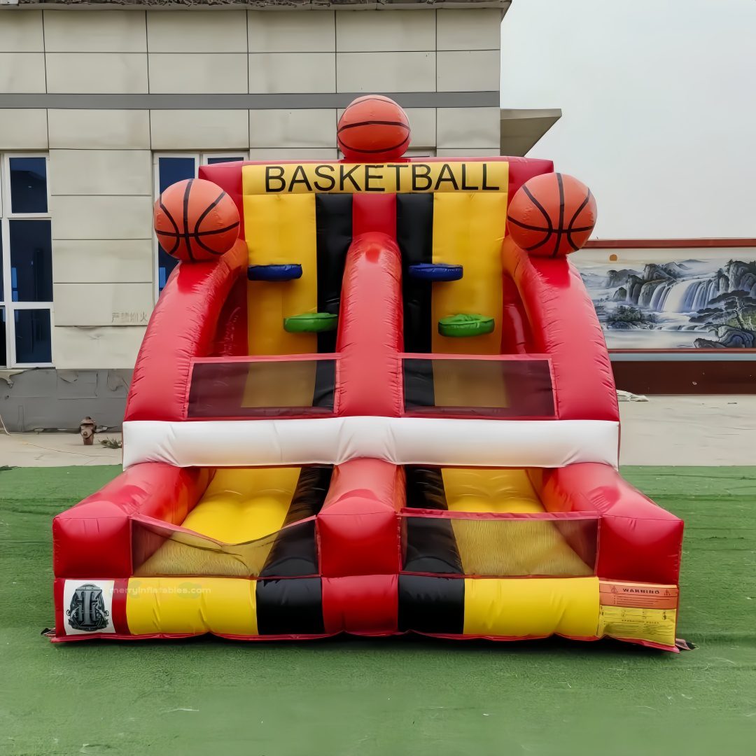 Inflatable Basketball Hoop Carnival Game Basketball Toss Double Shot ...