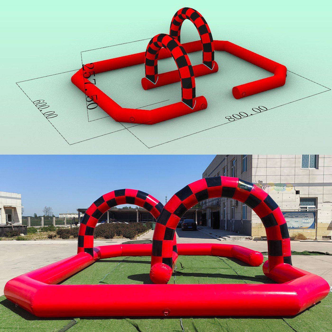 Inflatable Airtight Race Bumper Race Car Track Red Color Go Kart Track ...