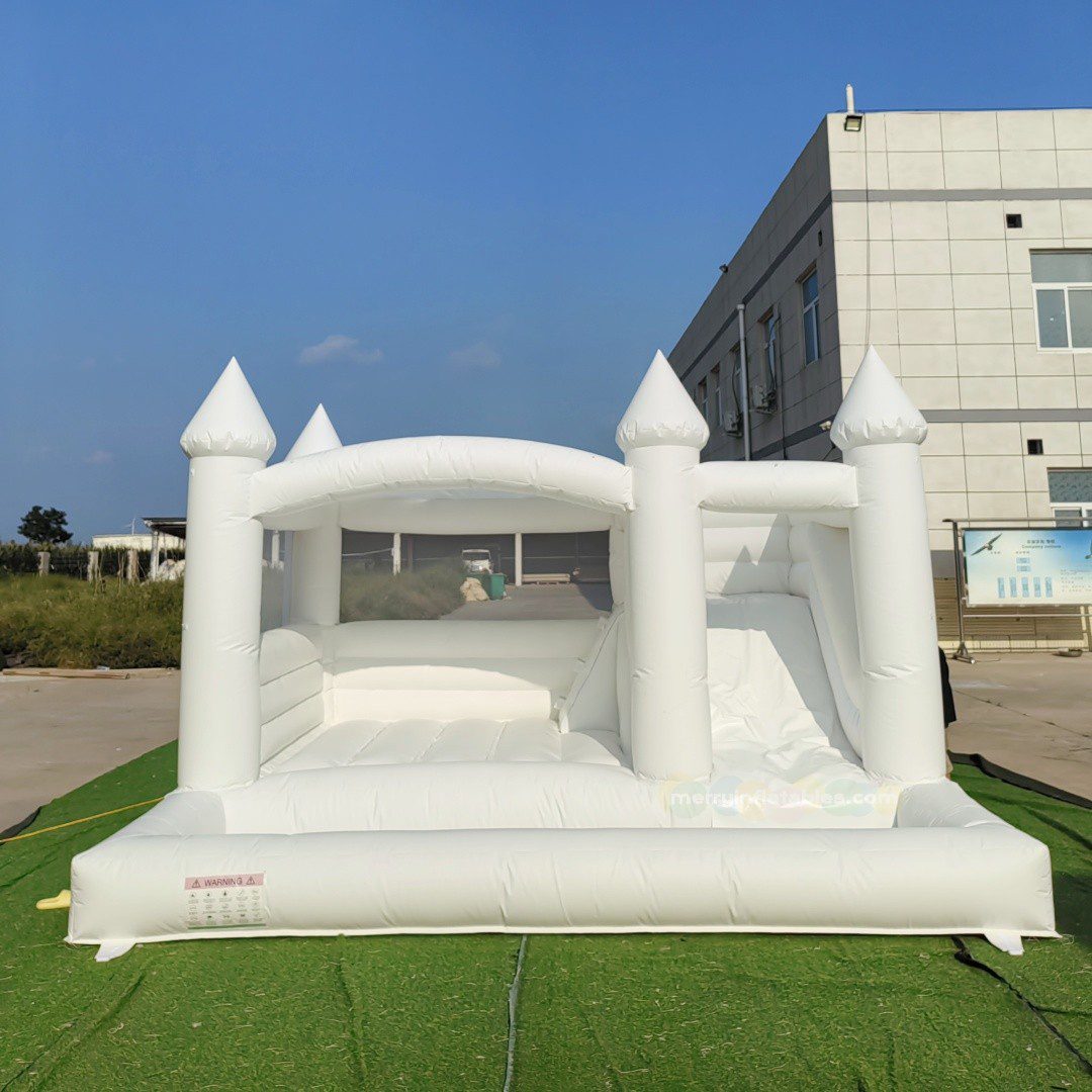 Wedding White Bounce House Kids White Bouncy Castles With Ball Pool ...