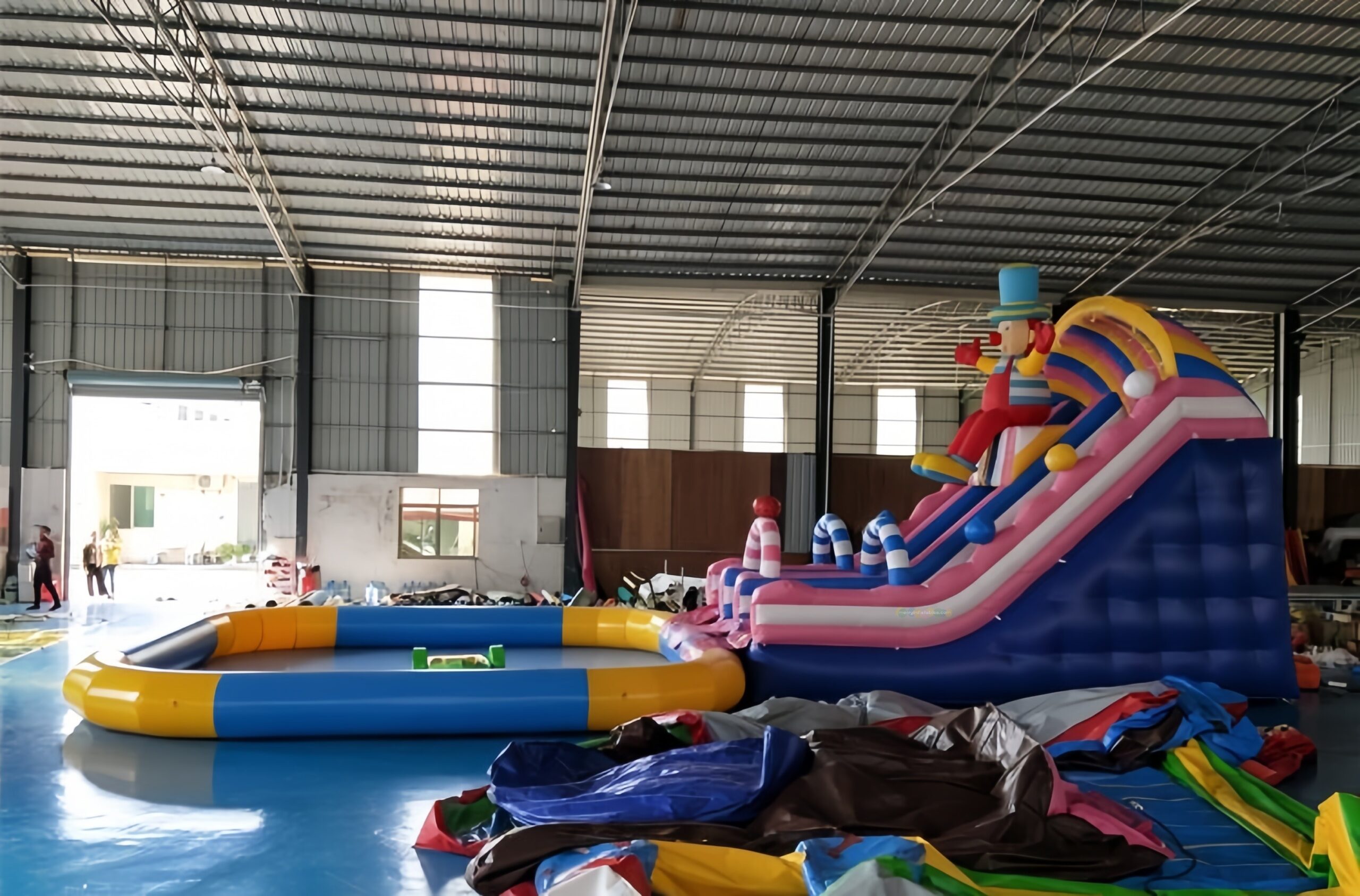 Clown Theme Water Slide with Pool Water Park Swimming Pool with Slide ...