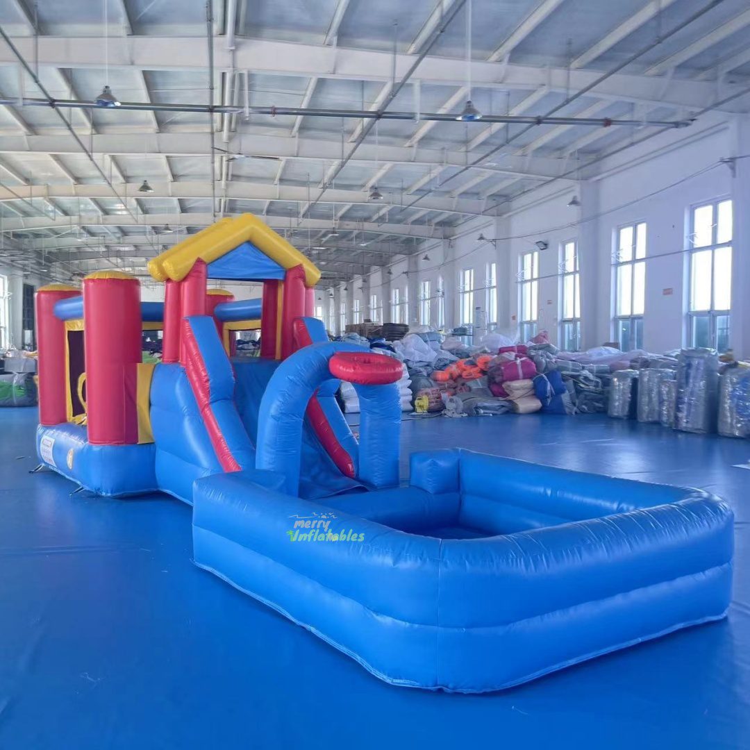 5 in 1 Multifuction Bounce House Combo Water Slides With Pool Backyards ...