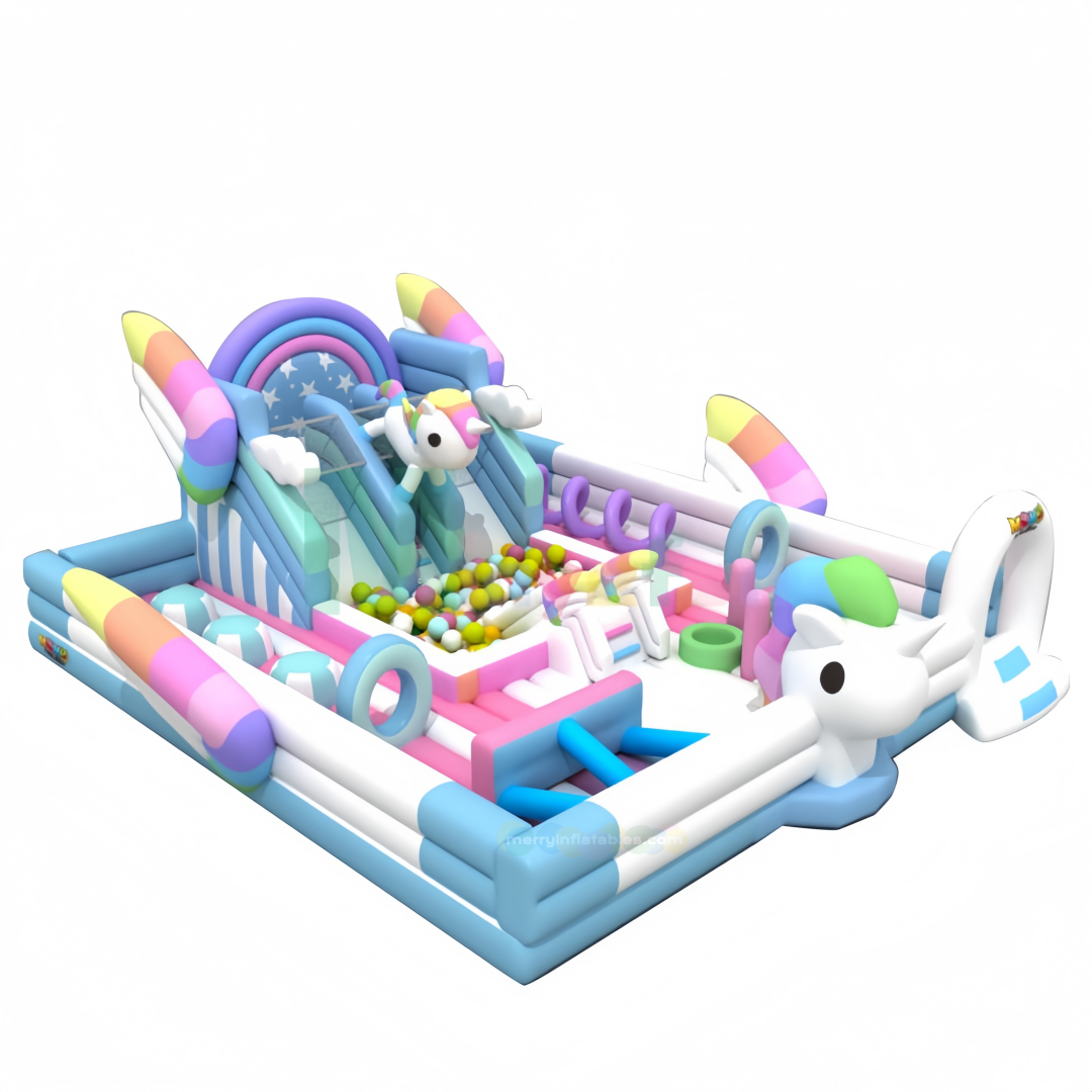 Inflatable Toddler Unicorn Playground Funcity Bounce Castle Slide Combo ...