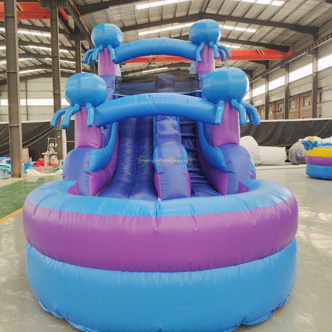 Octopus Water Slide Inflatable Slide Dual Lanes Octopus Water Splash ...