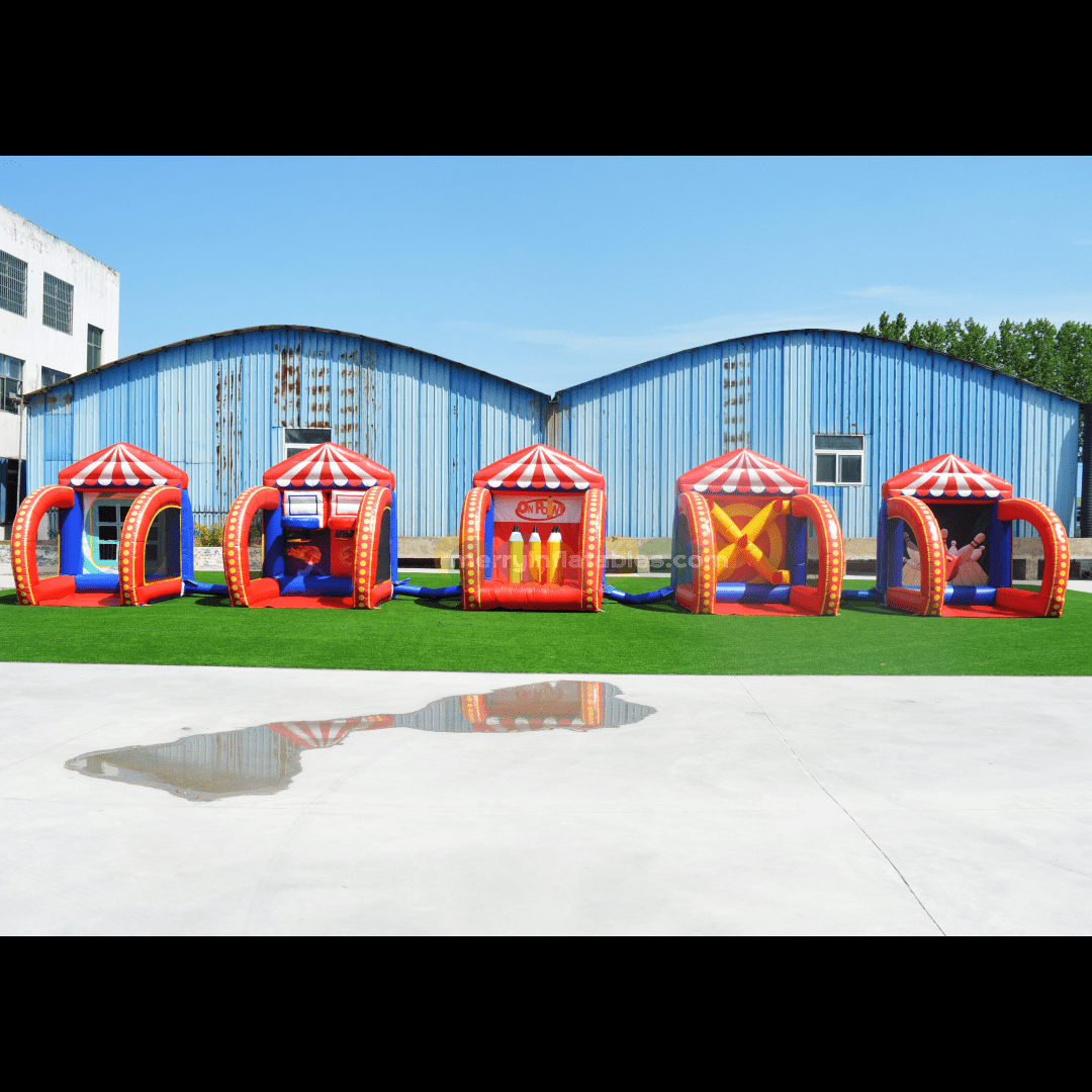 Inflatable Carnival Games 5 in 1 AXE Throw Toss Ring Soccer shooting ...