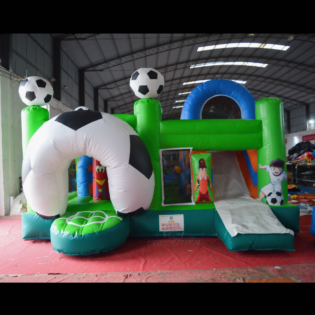 Soccer Football Jumping Castle Bounce House Slide Combo Moonwalker ...