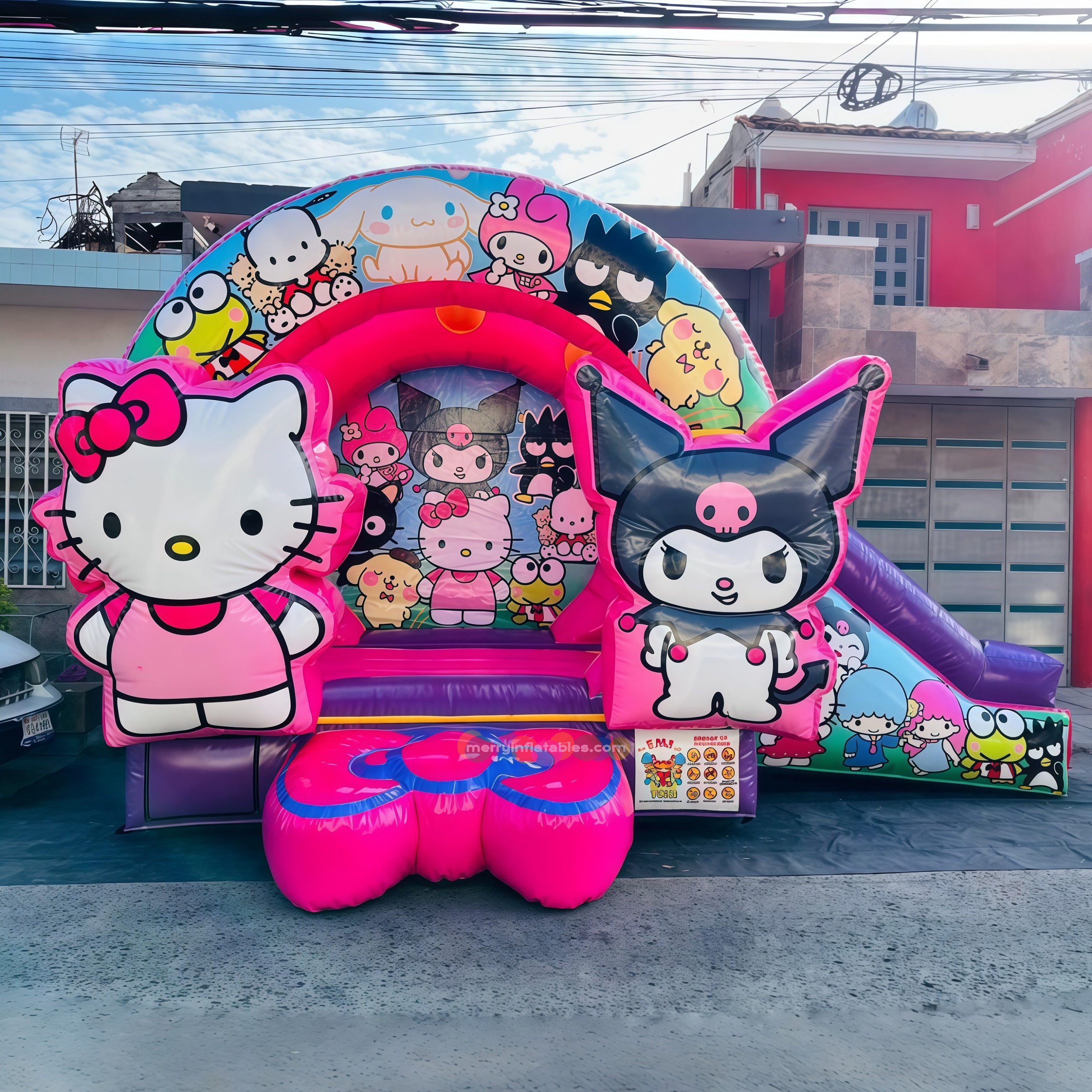 Cartoon Hello Kitty Bounce House Customized Jumping Castle Moonwalker ...