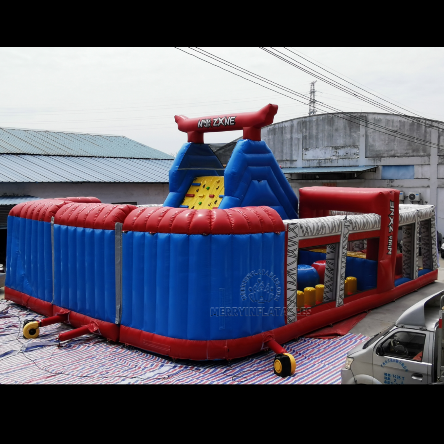 Giant Inflatable Ninja Warrior Obstacle Course Playground Funcity Big ...