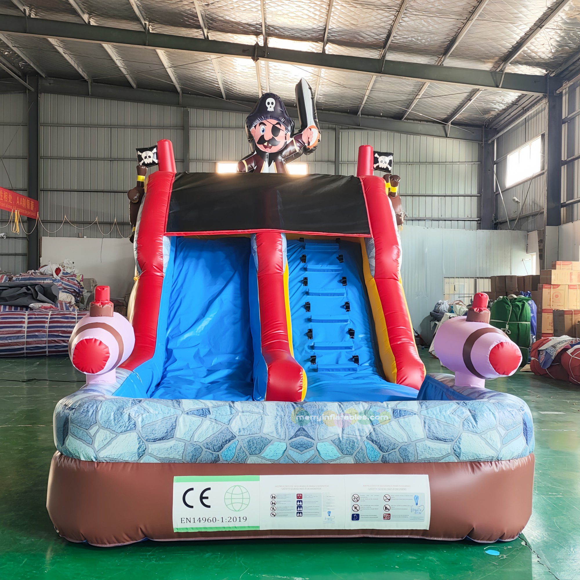 Pirate Inflatable Water Slide Pool Slide Splash Pool Hupfburg Toboggan ...