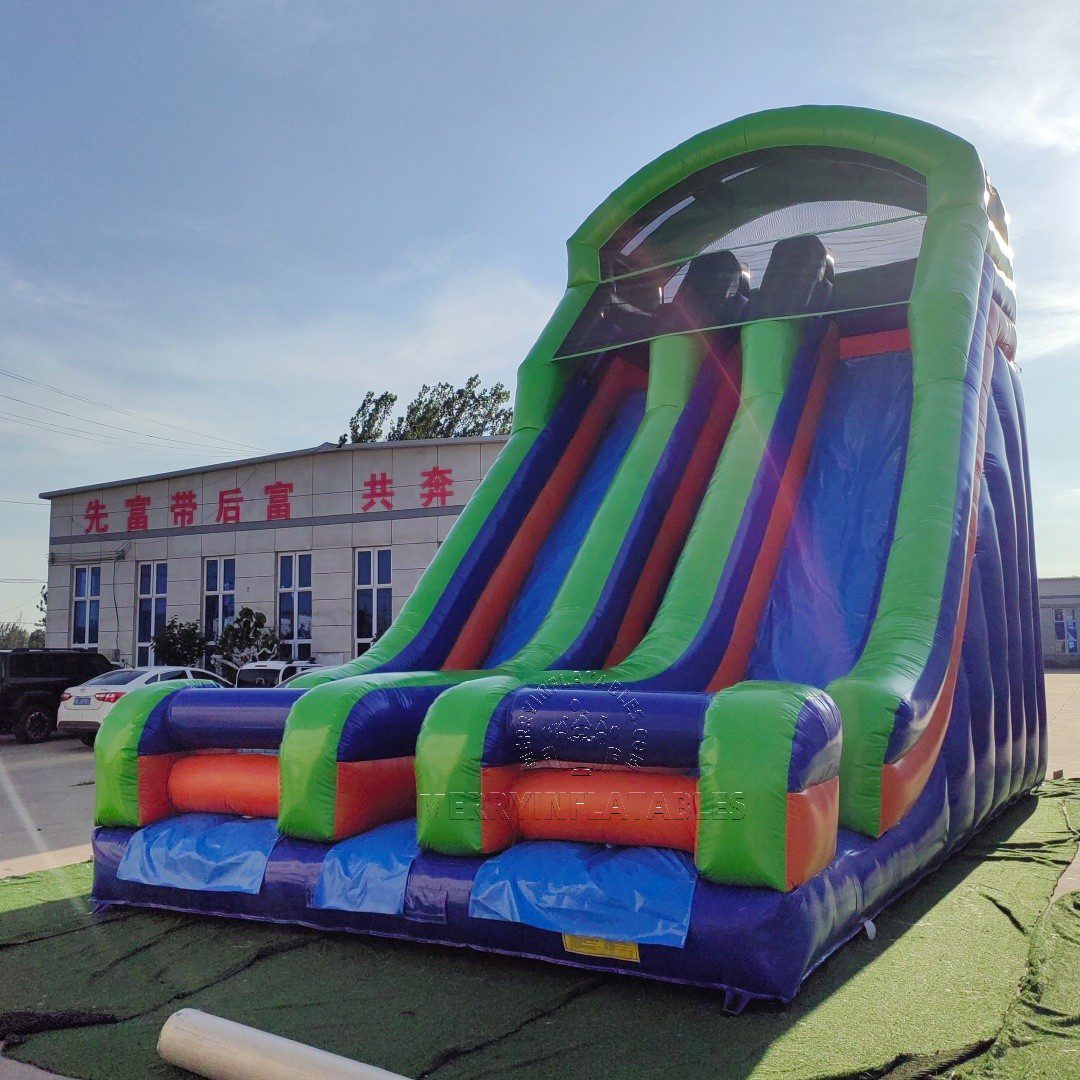 Inflatable Water Park Giant Water Slide for Pool Water Games Dual Lane ...